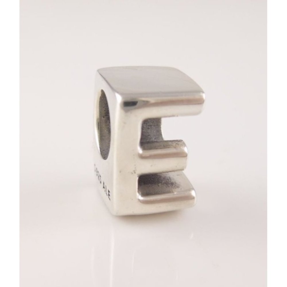 Authentic Pandora Silver Letter E Birthday Charm/Bead… - Gem